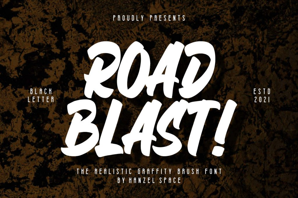 Road Blast - Letter Font - hanzelspace.com